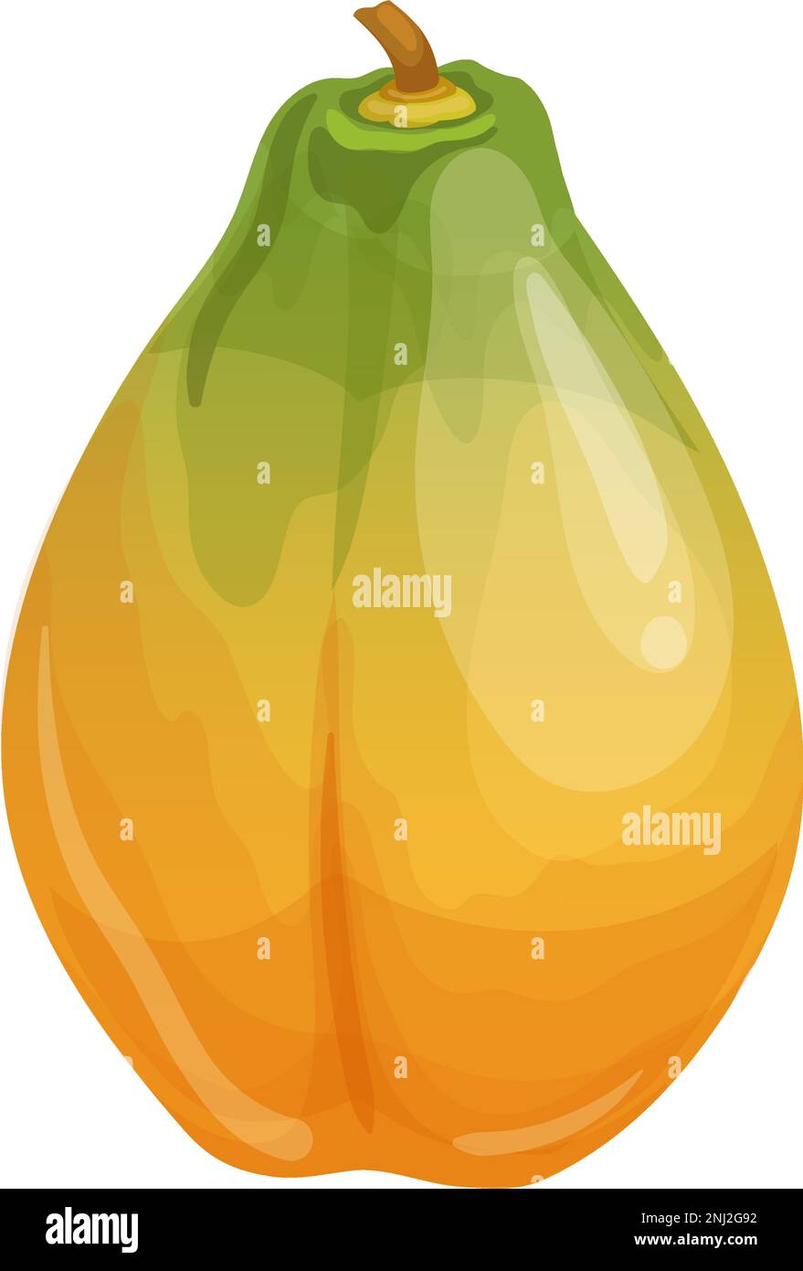 papaya fruit cartoon vector illustration color sign Stock Vector Image ...