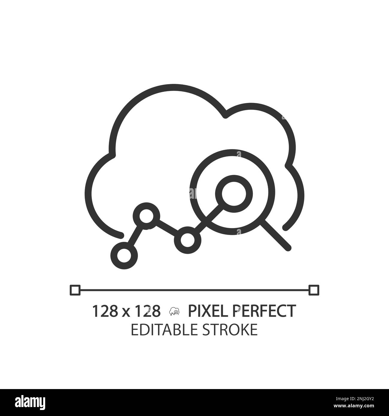 Cloud analytics pixel perfect linear icon Stock Vector Image & Art - Alamy