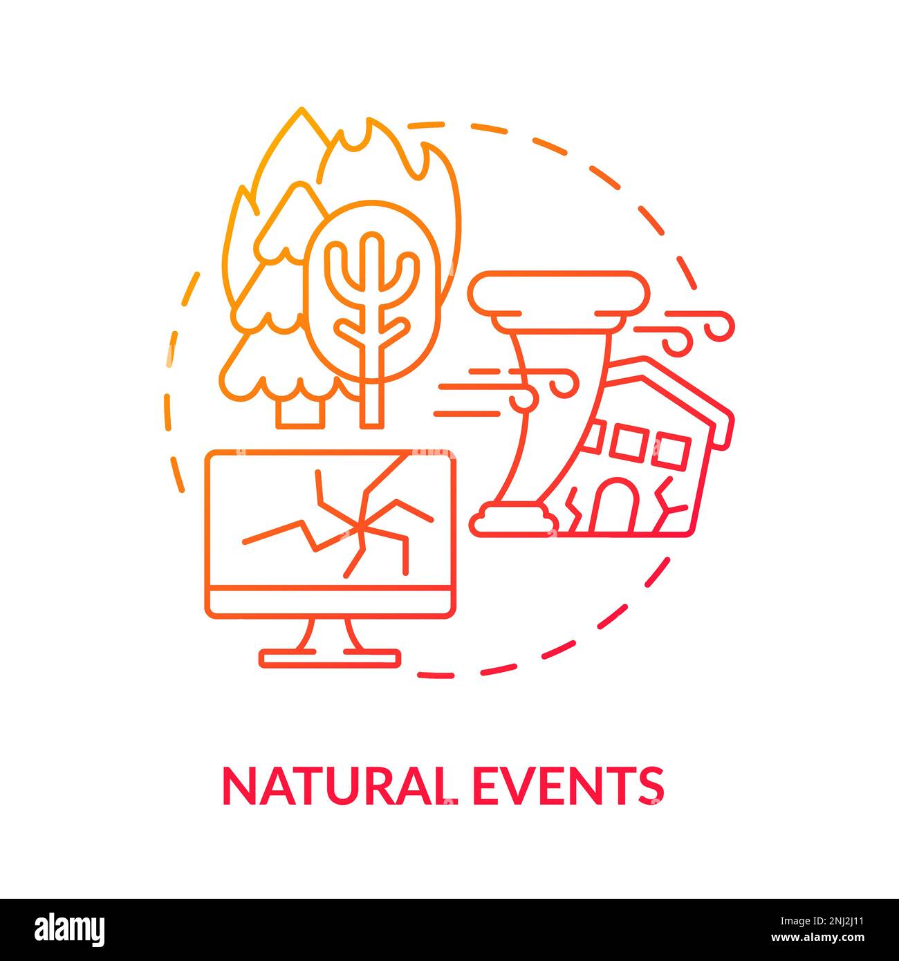 Natural events red gradient concept icon Stock Vector Image & Art - Alamy