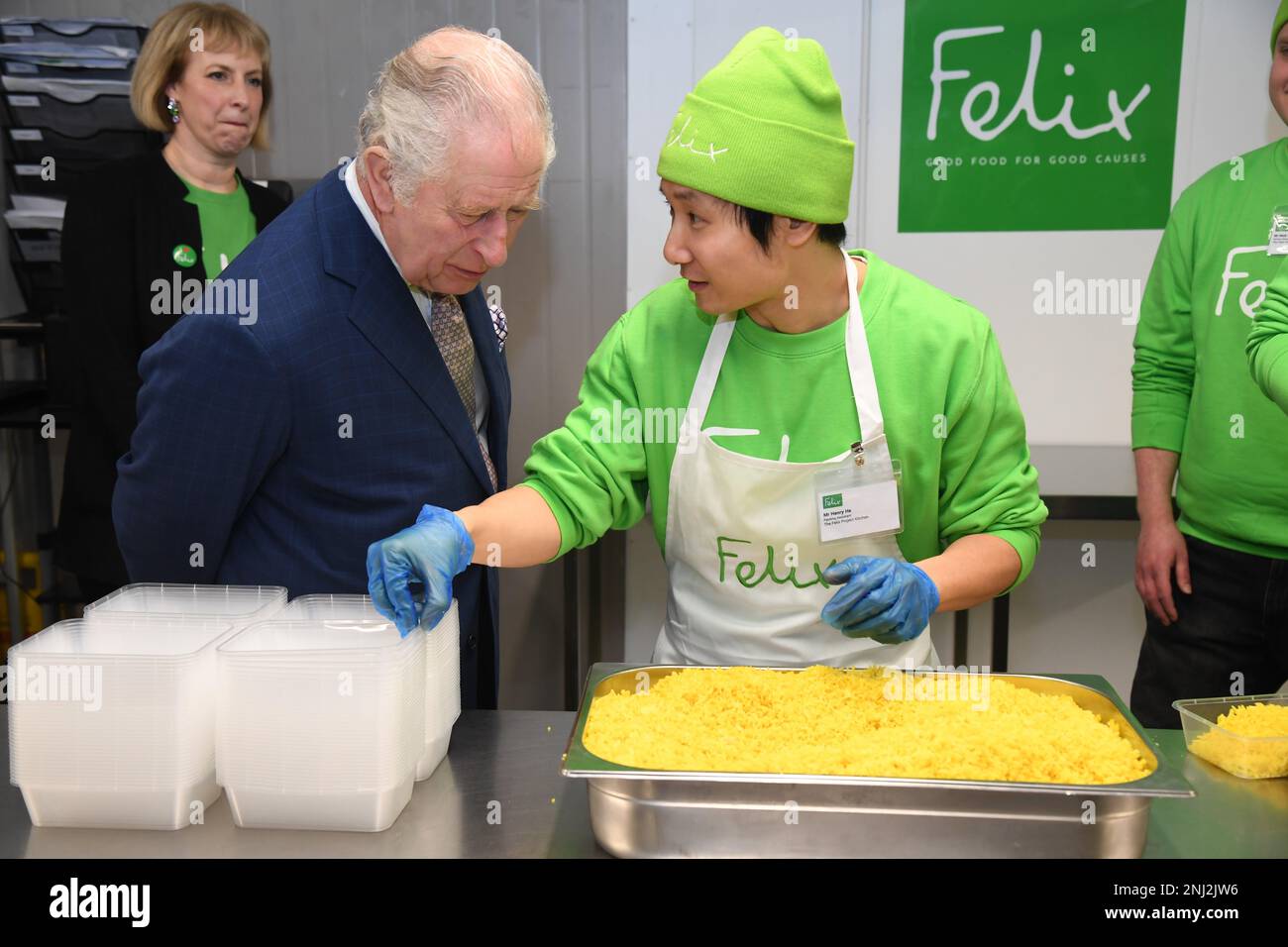 King Charles III during a visit to The Felix Project in Poplar, East ...