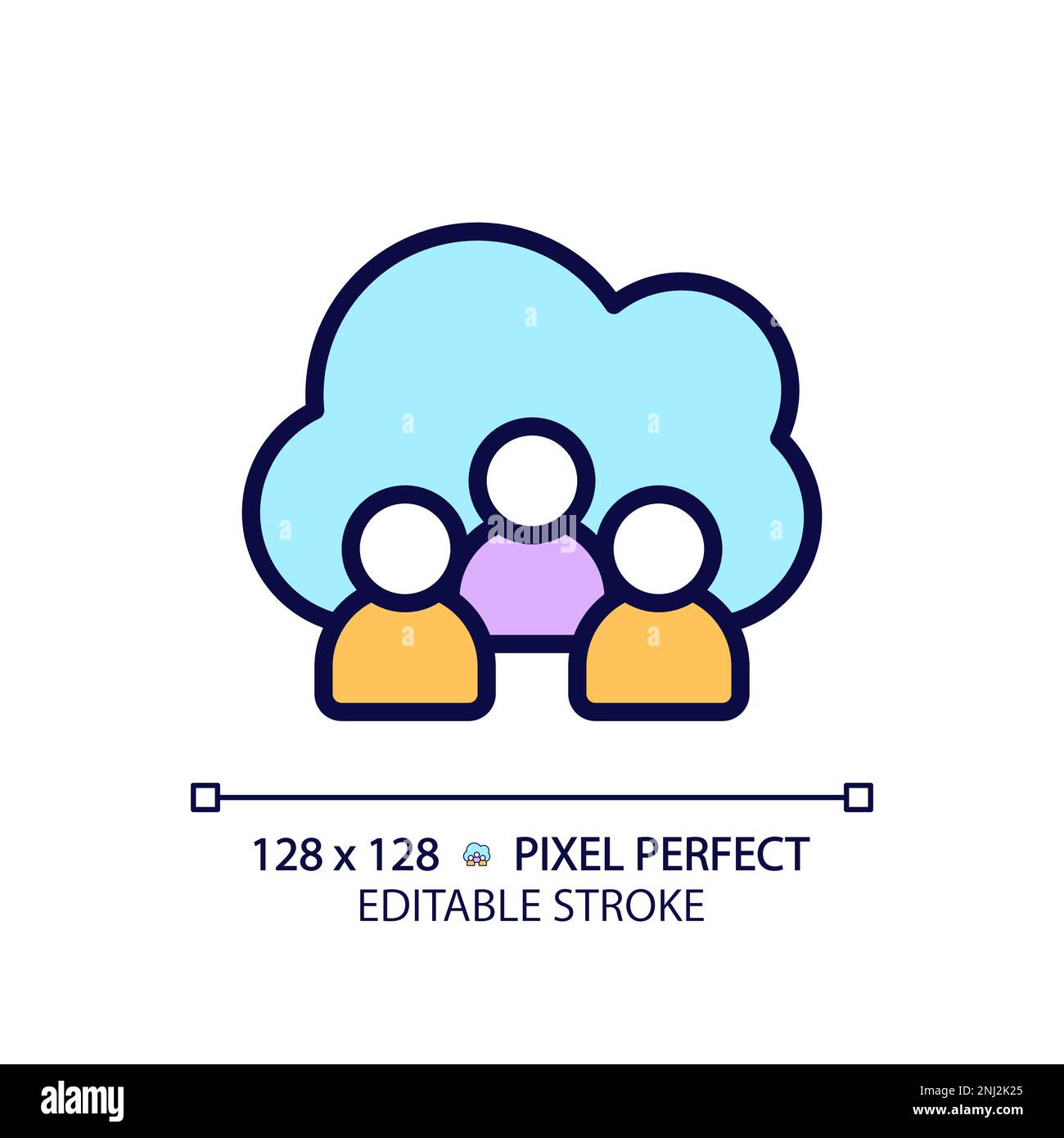 Community cloud pixel perfect RGB color icon Stock Vector Image & Art ...
