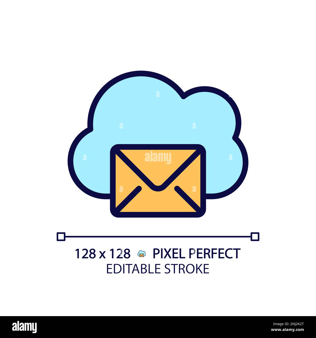 Cloud based email pixel perfect RGB color icon Stock Vector Image & Art ...