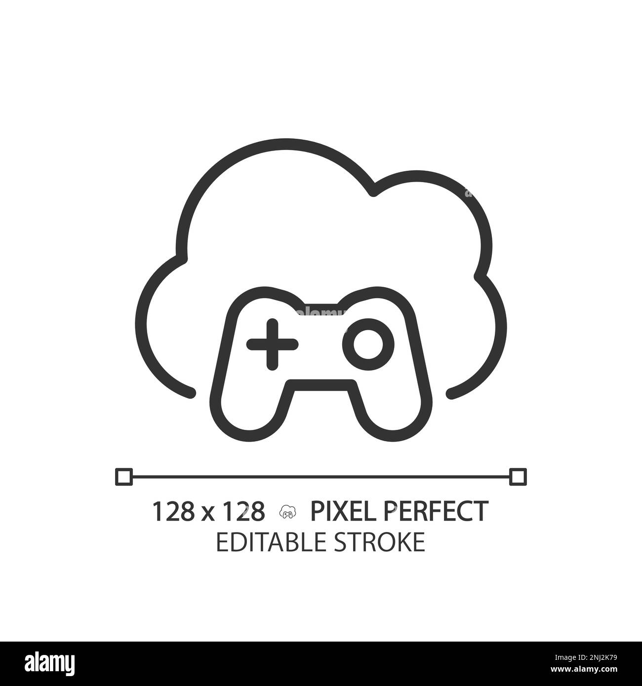 Cloud gaming pixel perfect linear icon Stock Vector Image & Art - Alamy