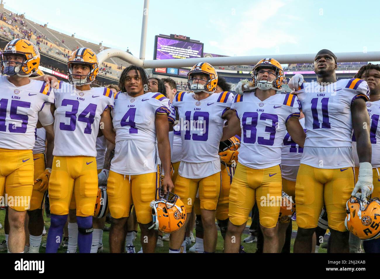 October 22, 2022: LSU players Matt O'Dowd (15), Damian Ramos (34), John ...