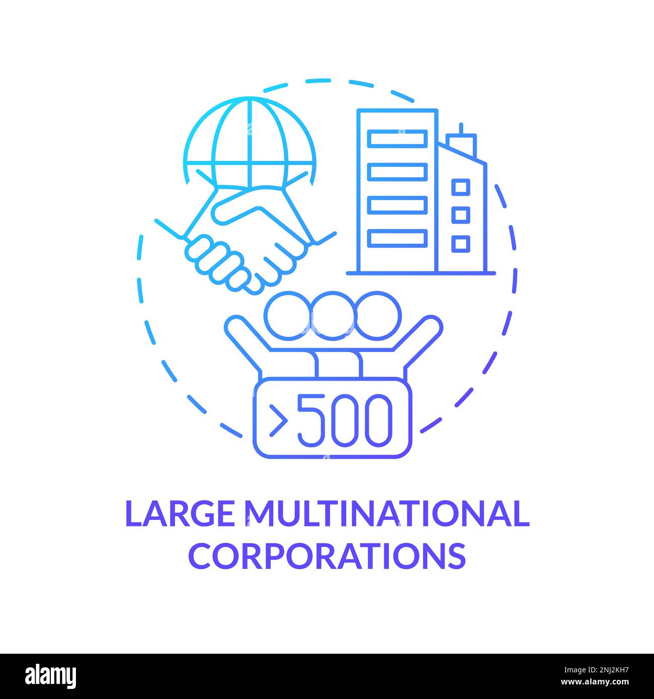 Large multinational corporations blue gradient concept icon Stock ...