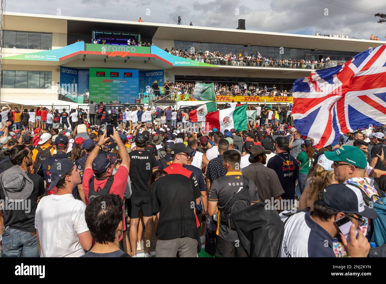 AUSTIN, TX - OCTOBER 23: fans wait on the track for the awards ceremony ...