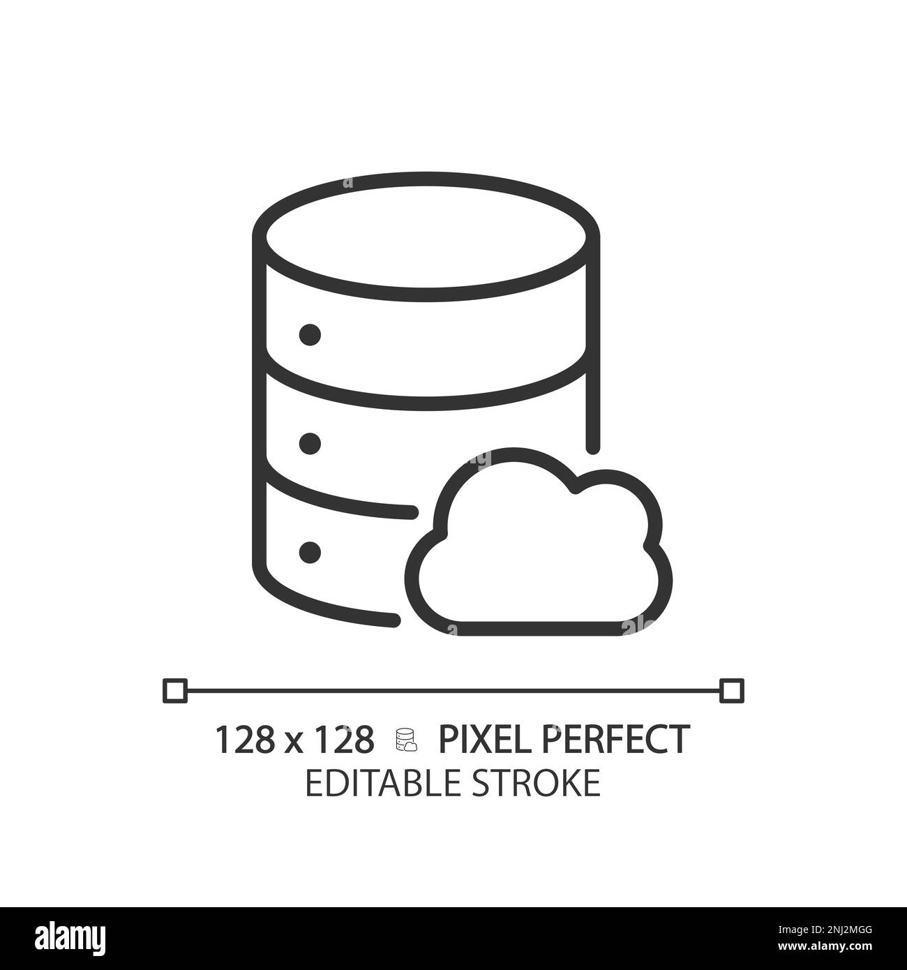 Cloud database pixel perfect linear icon Stock Vector Image & Art - Alamy