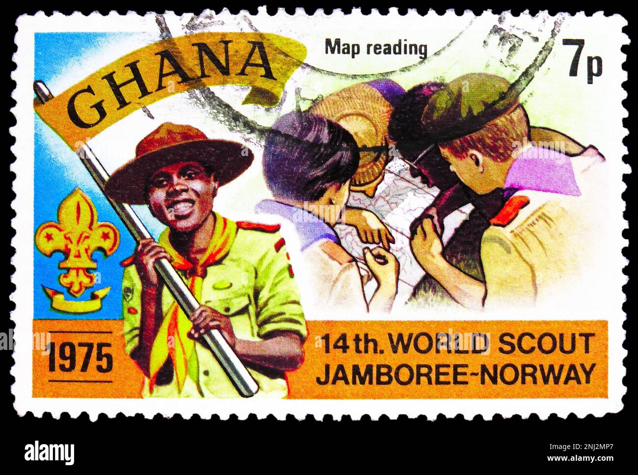 MOSCOW, RUSSIA - FEBRUARY 15, 2023: Postage stamp printed in Ghana ...