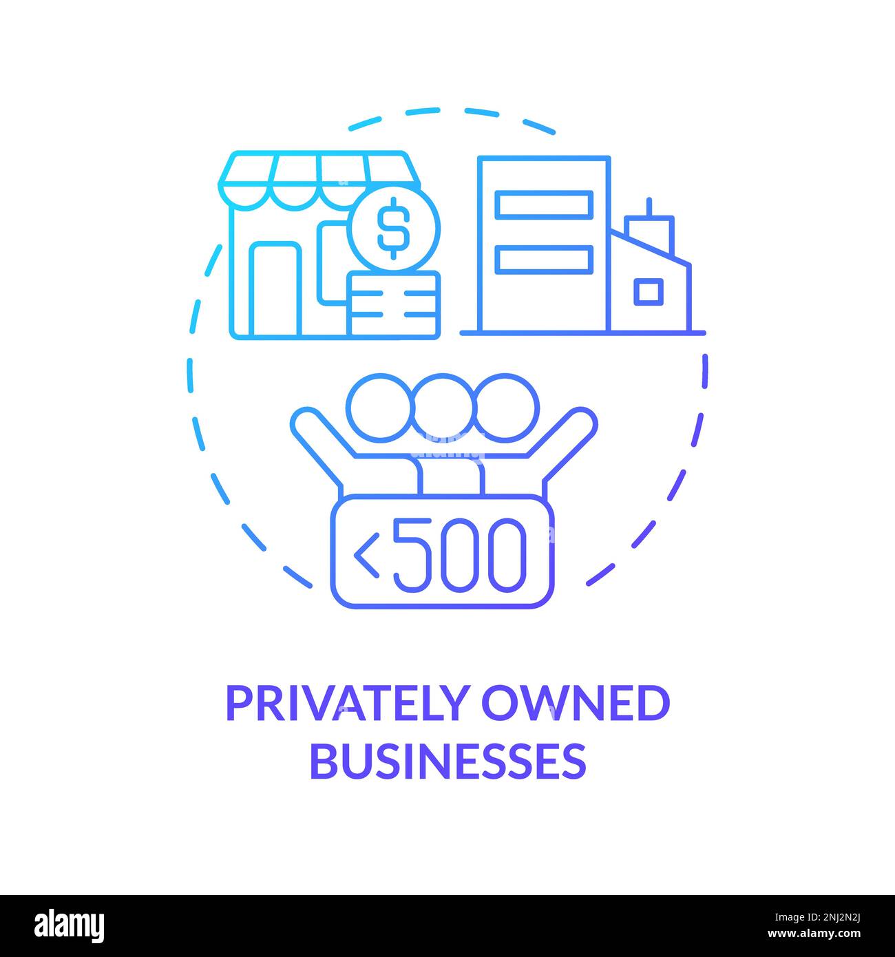 Privately owned businesses blue gradient concept icon Stock Vector Image & Art - Alamy