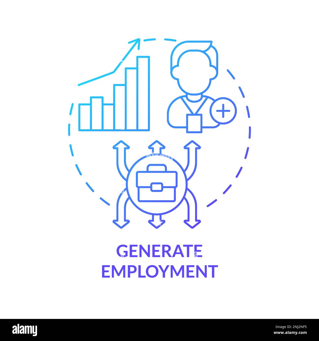 Generate employment blue gradient concept icon Stock Vector Image & Art - Alamy