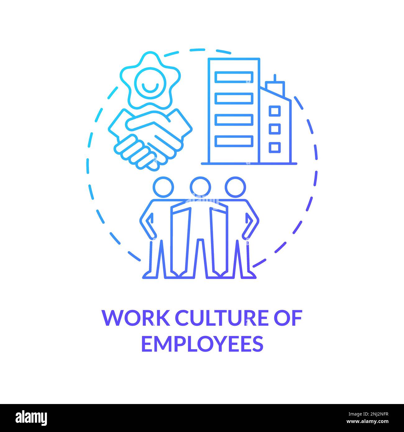 Work culture of employees blue gradient concept icon Stock Vector Image ...