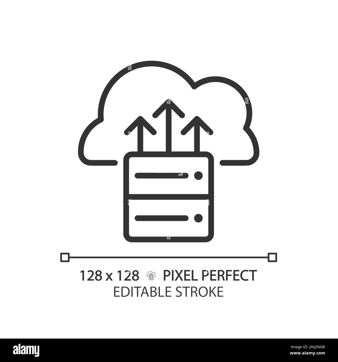 Cloud backup pixel perfect linear icon Stock Vector Image & Art - Alamy