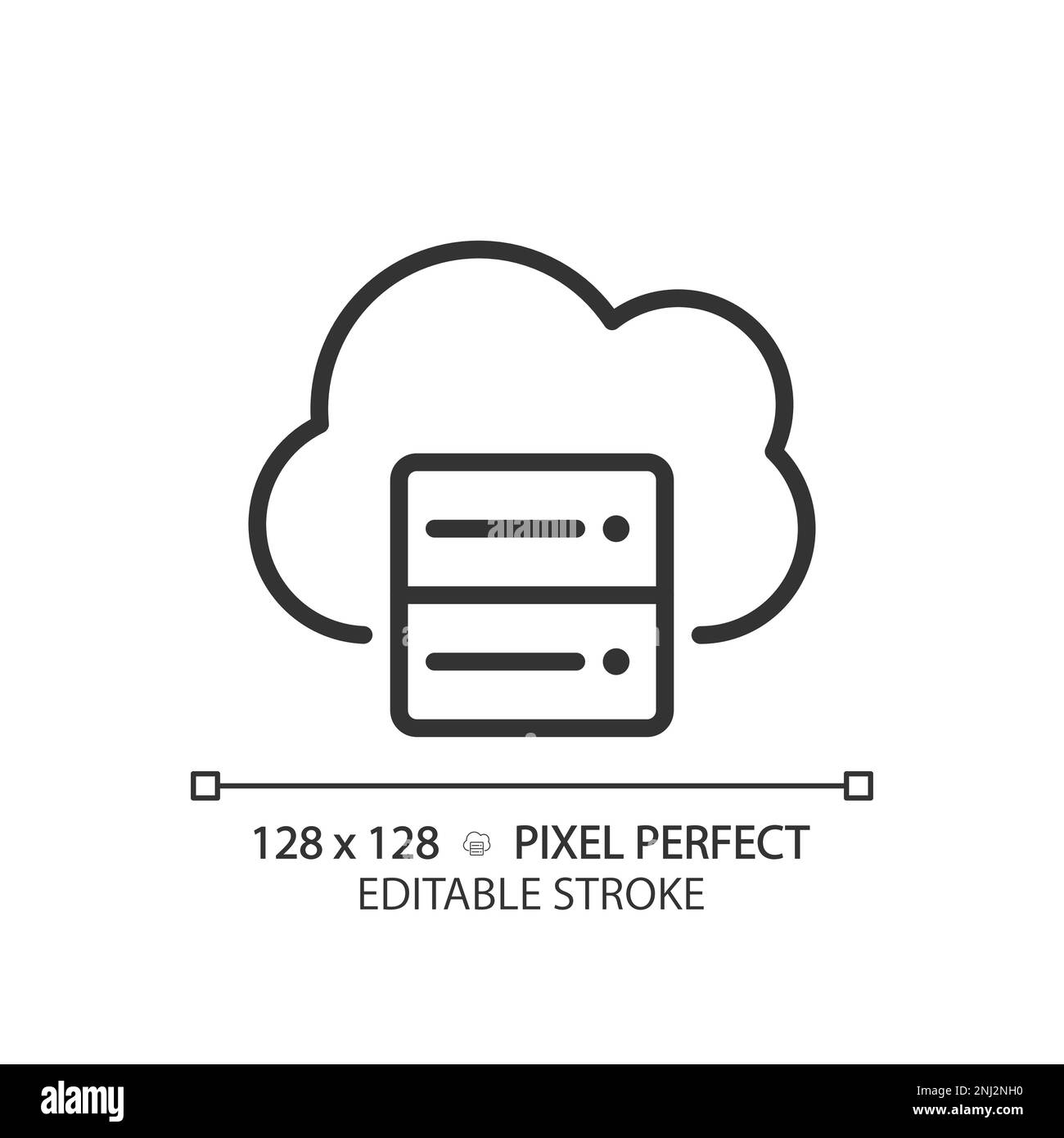 Cloud server pixel perfect linear icon Stock Vector Image & Art - Alamy