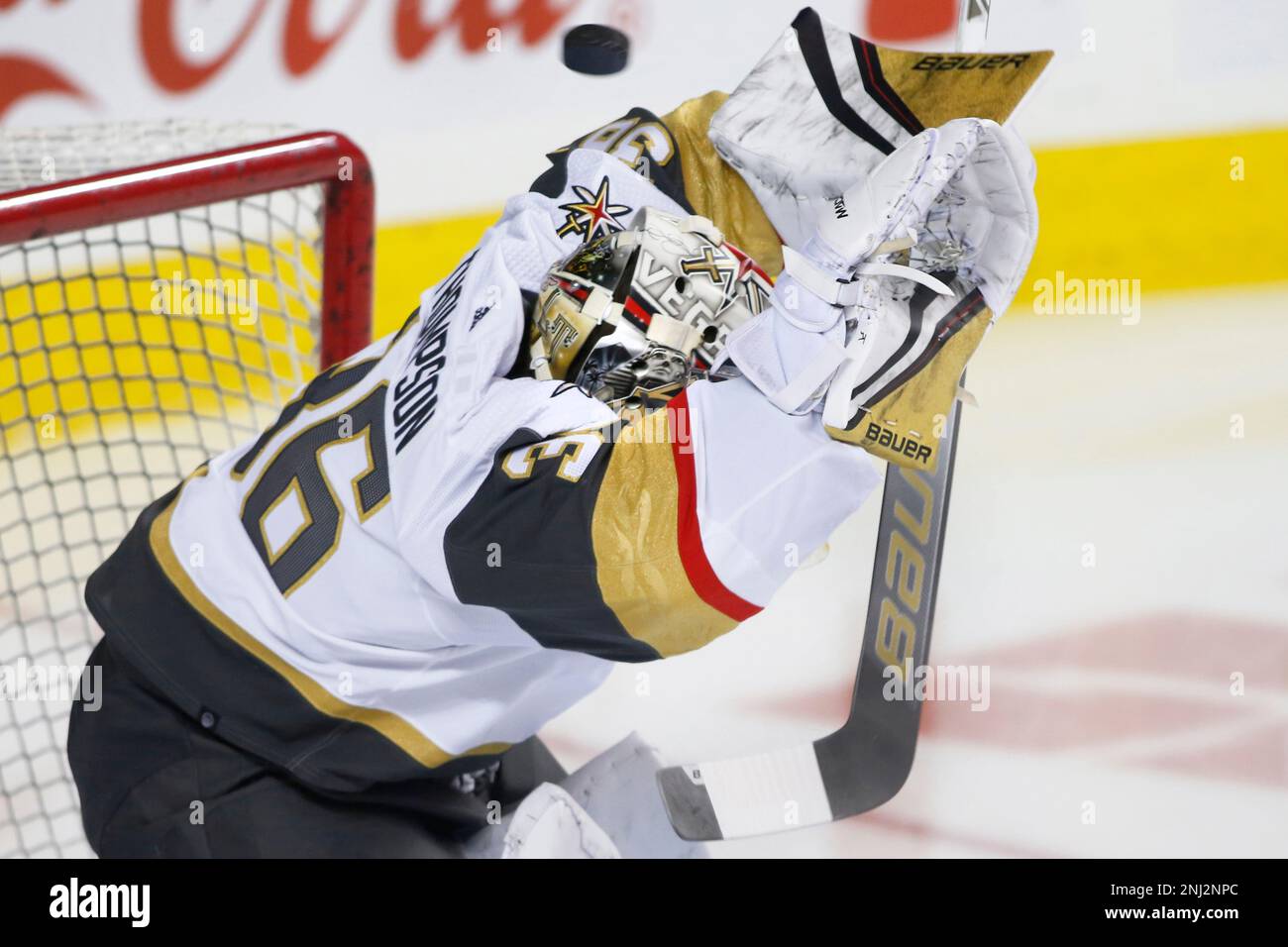 NHL profile photo on Vegas Golden Knights goalie Logan Thompson at a ...