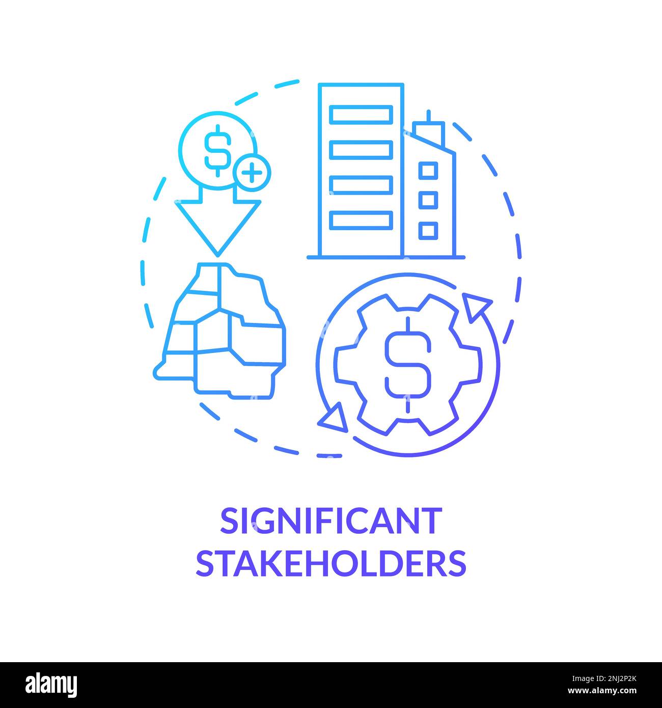 Significant stakeholders blue gradient concept icon Stock Vector Image ...