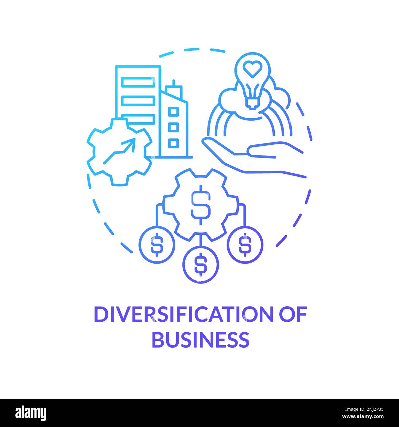 Diversification of business blue gradient concept icon Stock Vector ...
