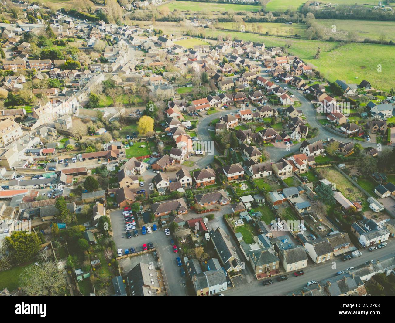 Aerial Meaning Aerial View Of Countryside In English Midlands High Res
