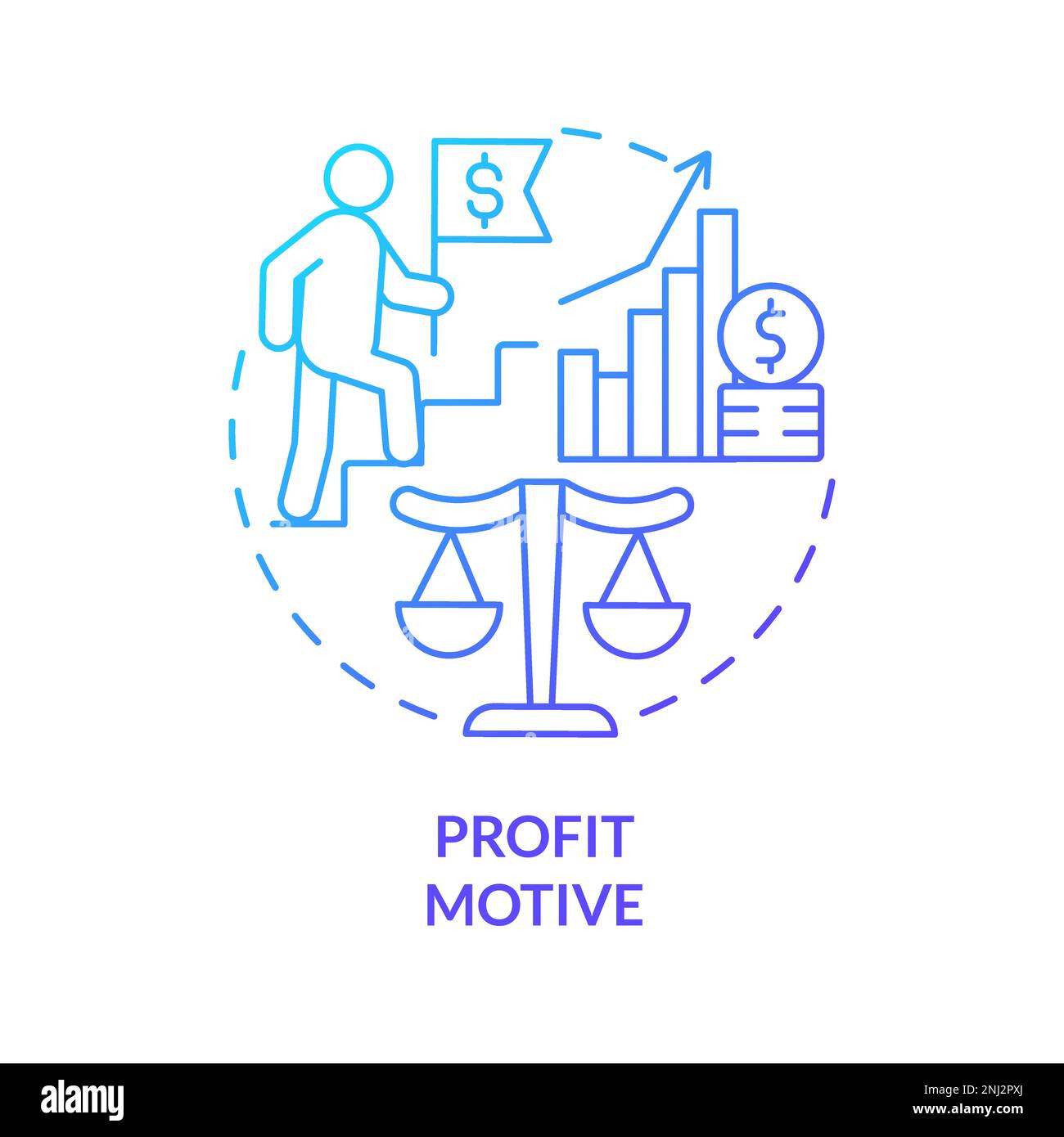 Profit motive blue gradient concept icon Stock Vector Image & Art - Alamy