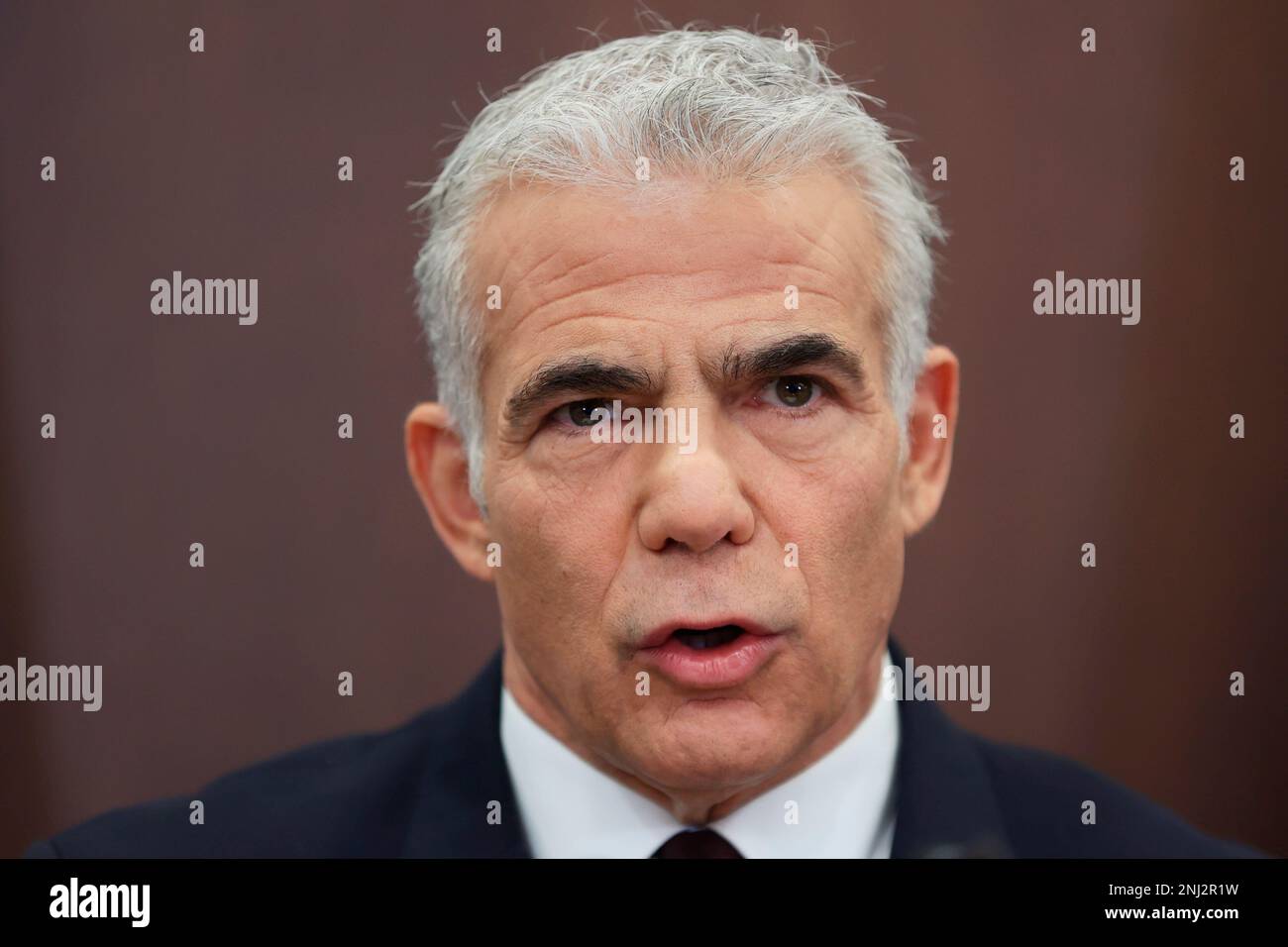 Israeli Prime Minister Yair Lapid attends a cabinet meeting at the ... Israeli Prime Minister Yair Lapid attends a cabinet meeting at the ...