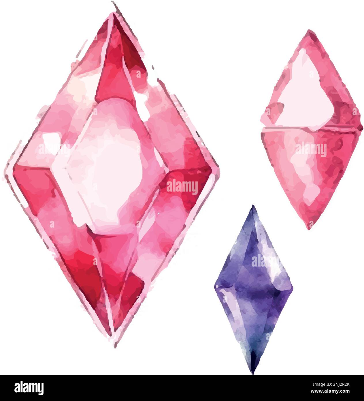 Vector crystal. Watercolor illustration Stock Vector Image & Art - Alamy