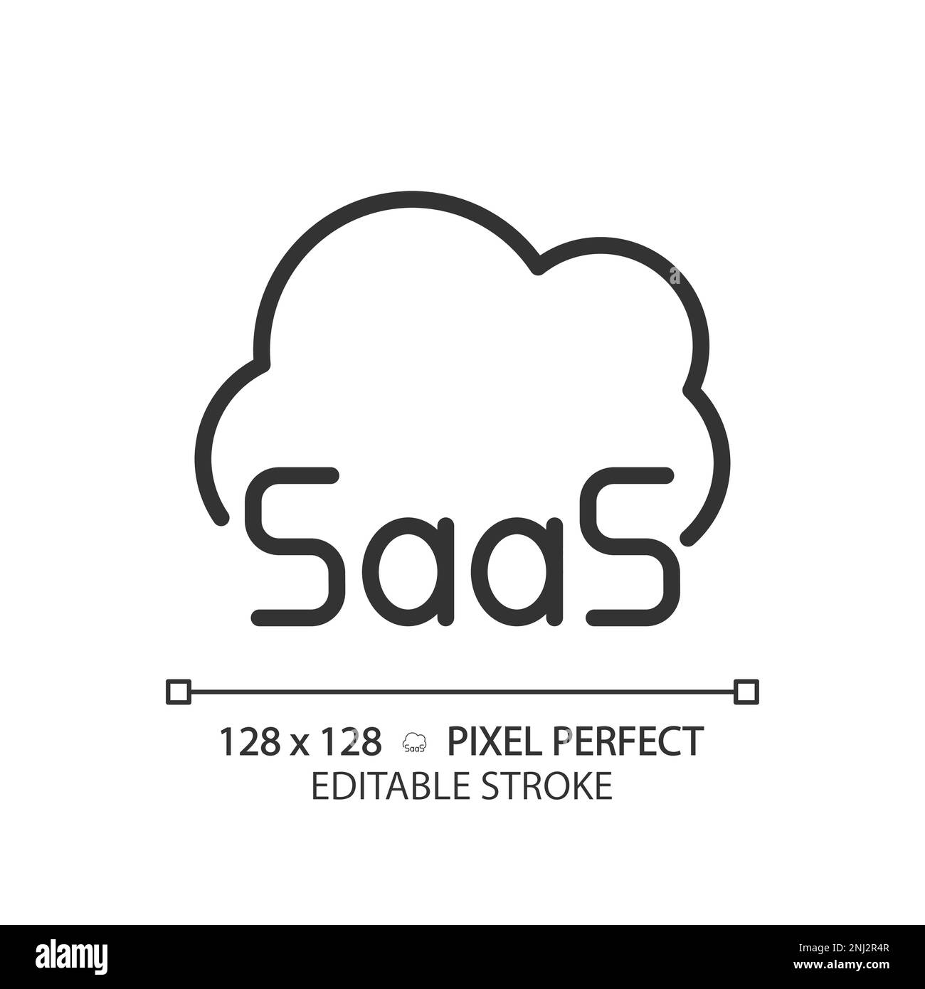 SaaS cloud computing pixel perfect linear icon Stock Vector Image & Art ...
