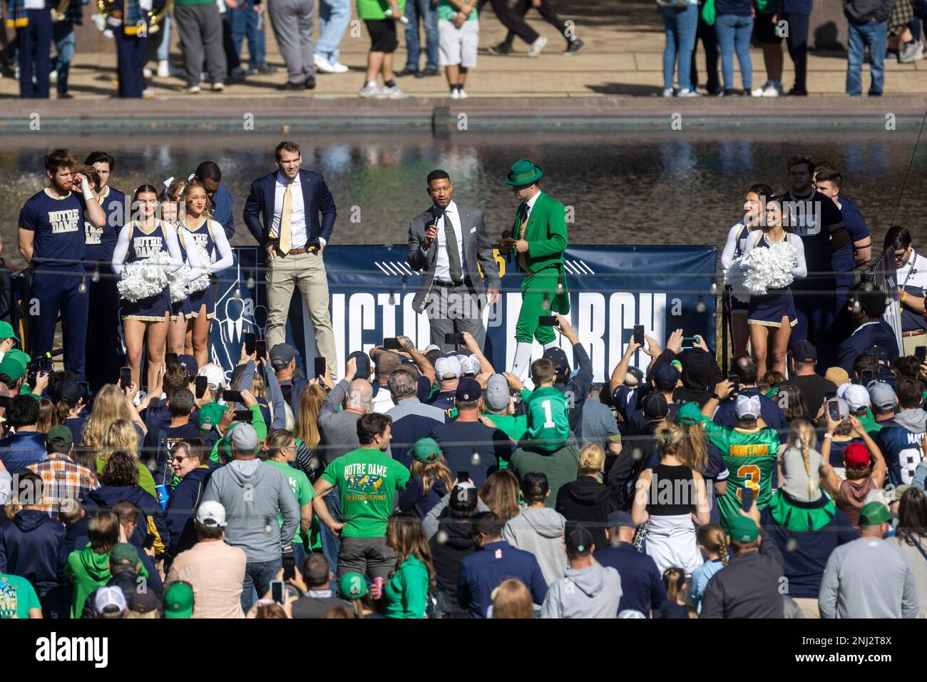 October 22, 2022: Notre Dame head coach Marcus Freeman addresses the ...