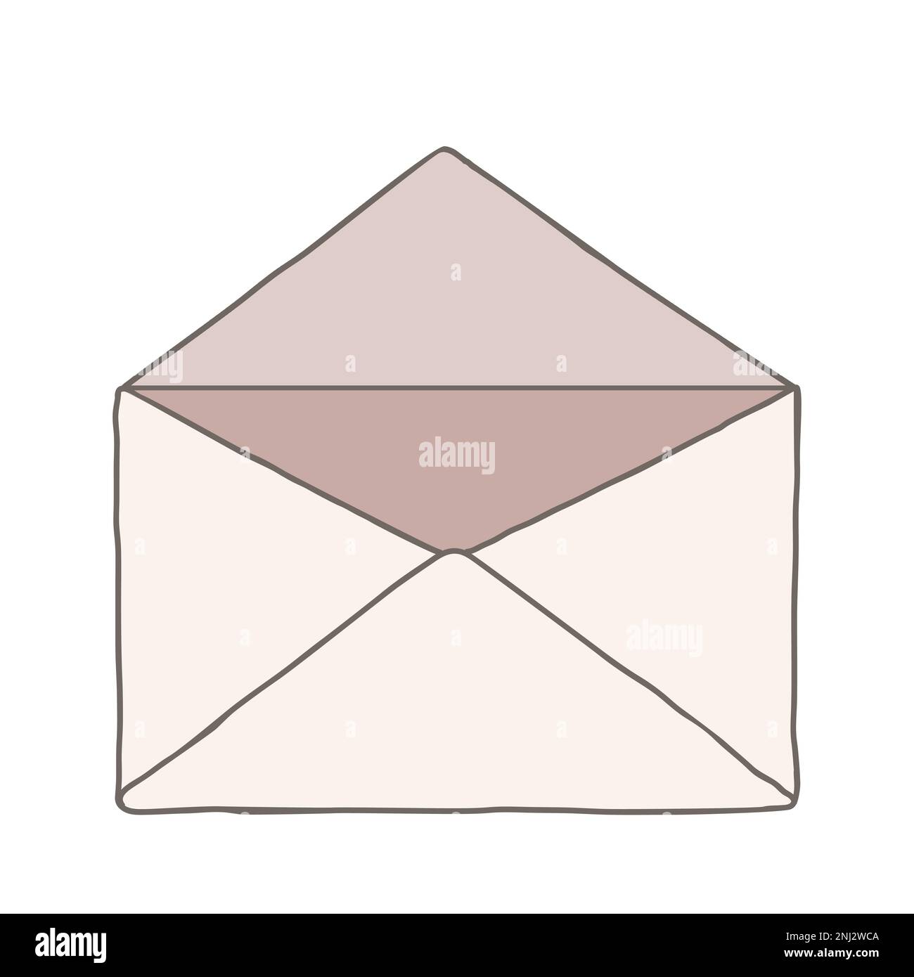 Open empty vintage envelope isolated on white background. Any other ...