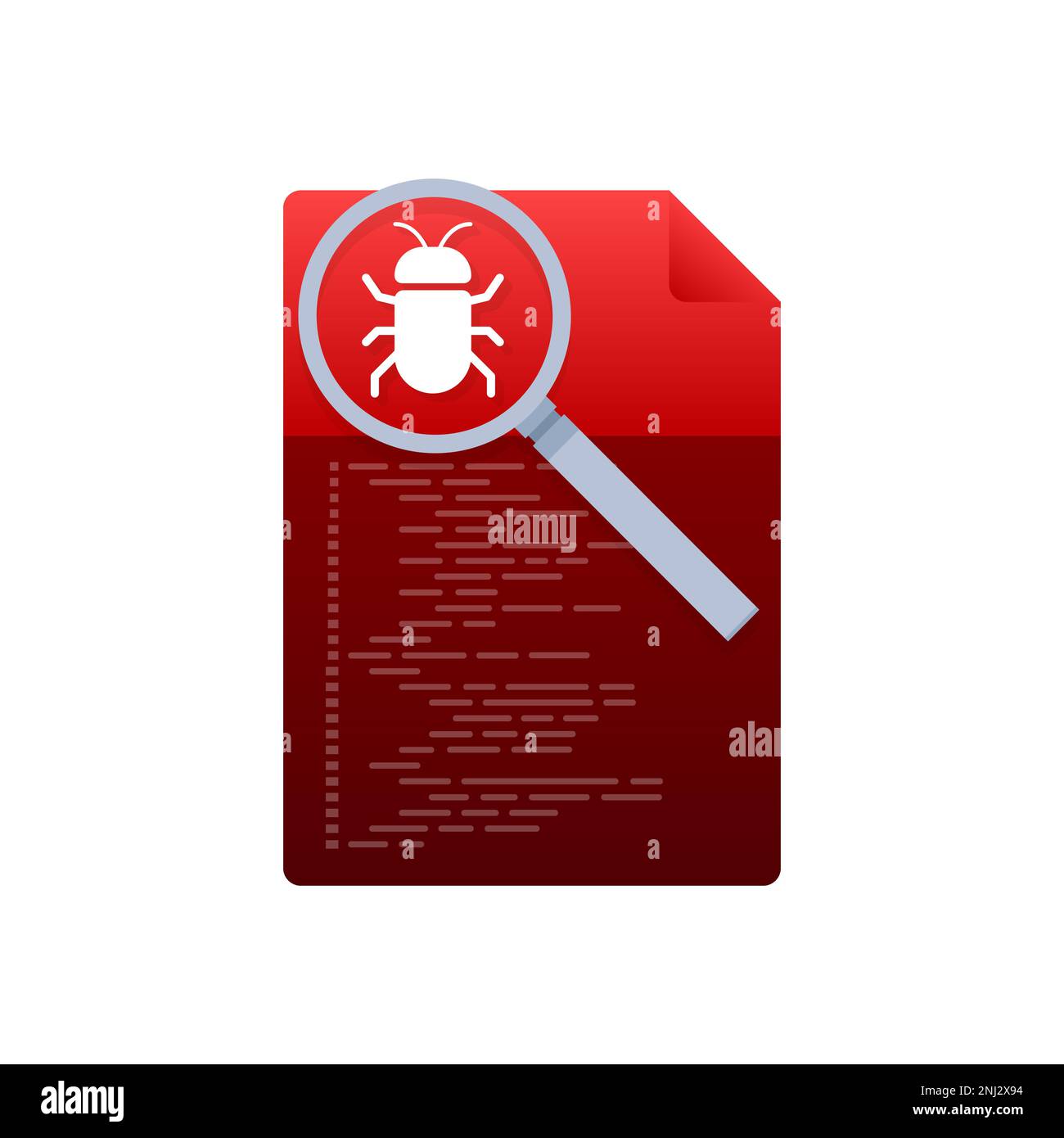 Computer Virus Detection Searching Bugs Data Protection Magnifier Glass Stock Vector Image