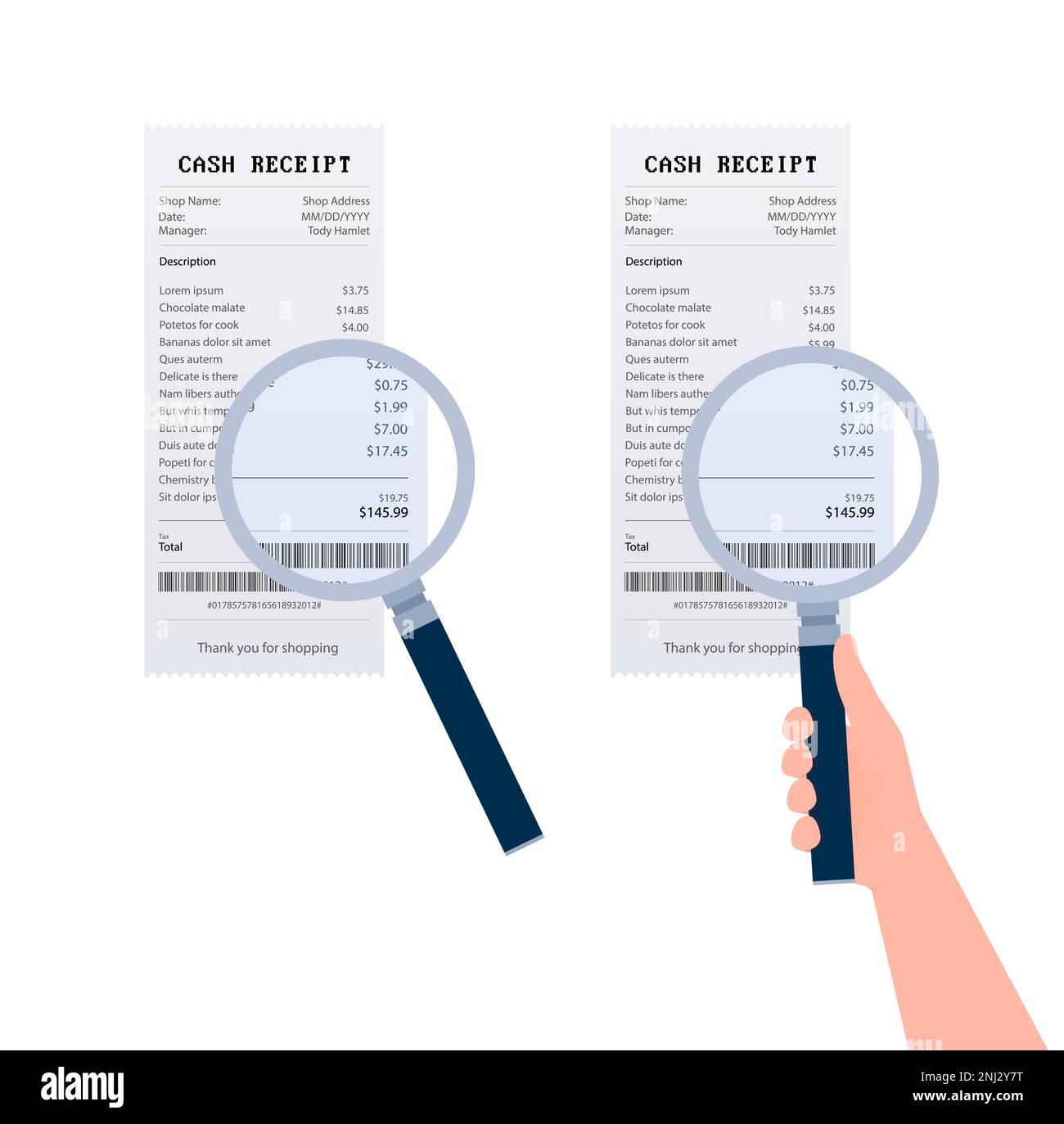 Money or payment financial analysis research. Bill payment receipt ...