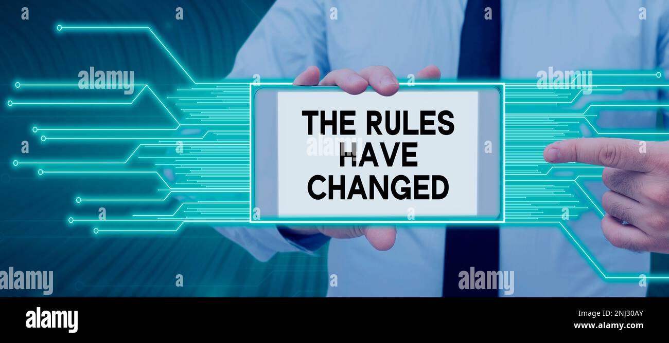 Conceptual caption The Rules Have Changed. Word for the agreement or ...