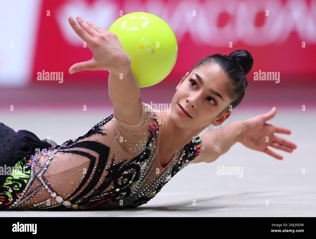 Sofia Raffaeli of Italy performs a ball event of the AEON Cup Rhythmic ...