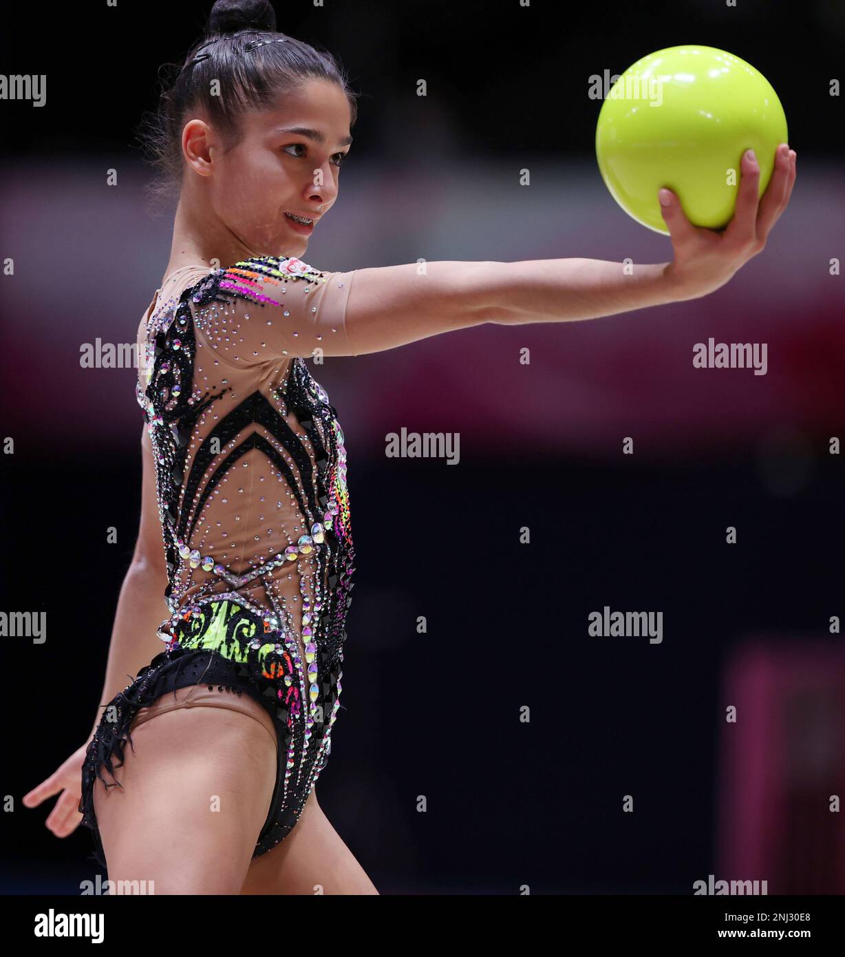 Sofia Raffaeli of Italy performs a ball event of the AEON Cup Rhythmic ...