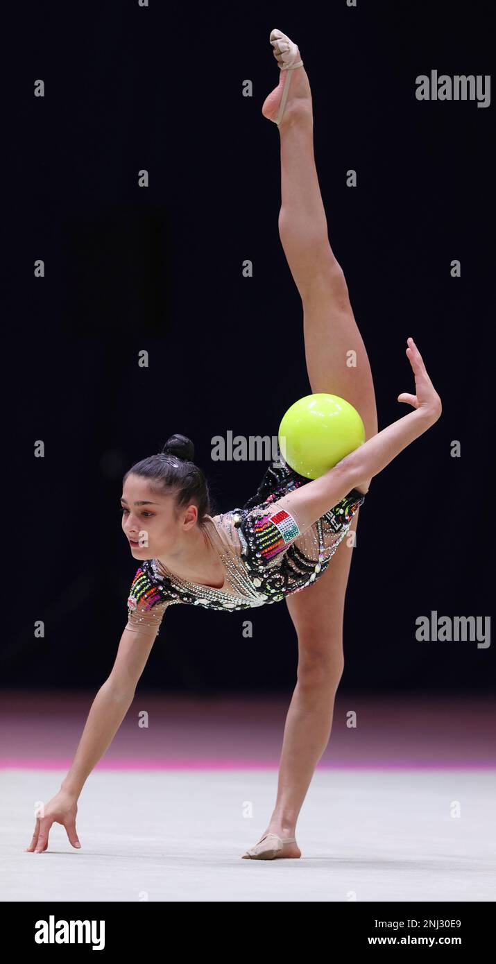 Sofia Raffaeli of Italy performs a ball event of the AEON Cup Rhythmic ...