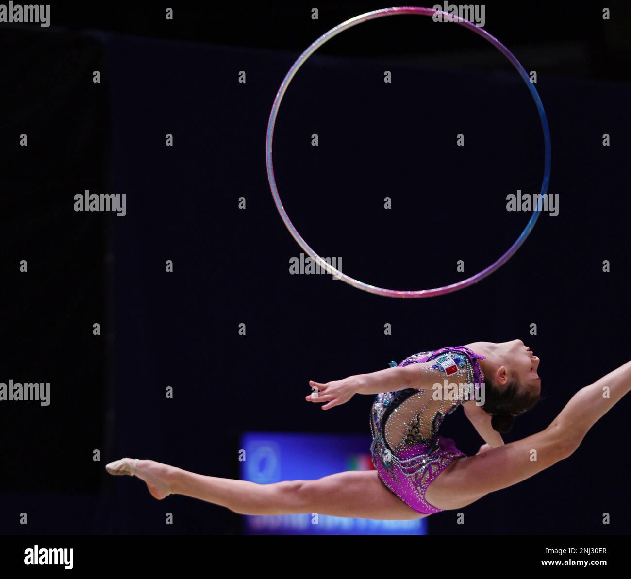 Sofia Raffaeli of Italy performs a loop event of the AEON Cup Rhythmic Gymnastics at Tokyo ...