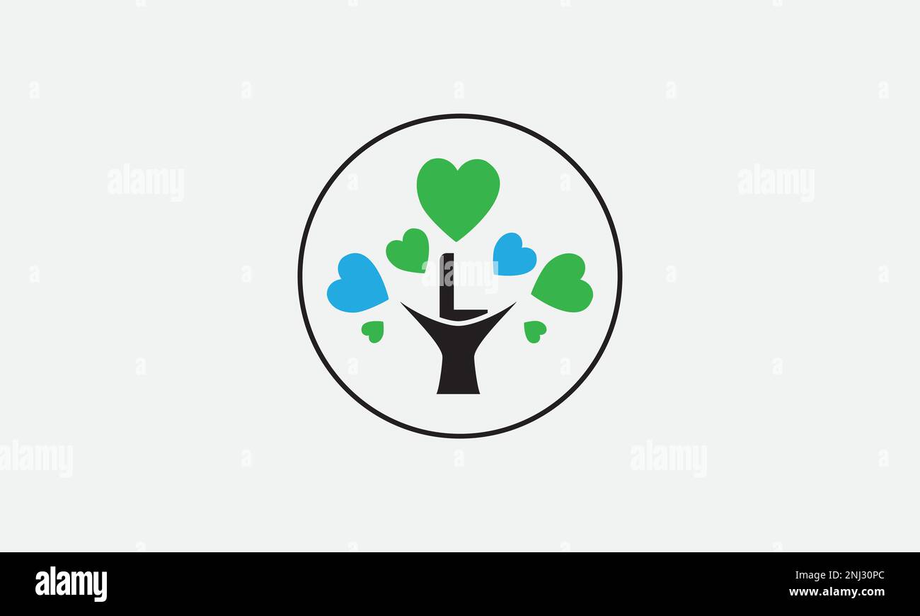 Love tree logo symbol and happiness sign icon Stock Vector Images - Alamy