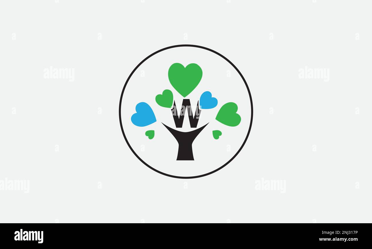 Love tree logo symbol and happiness sign icon Stock Vector Images - Alamy