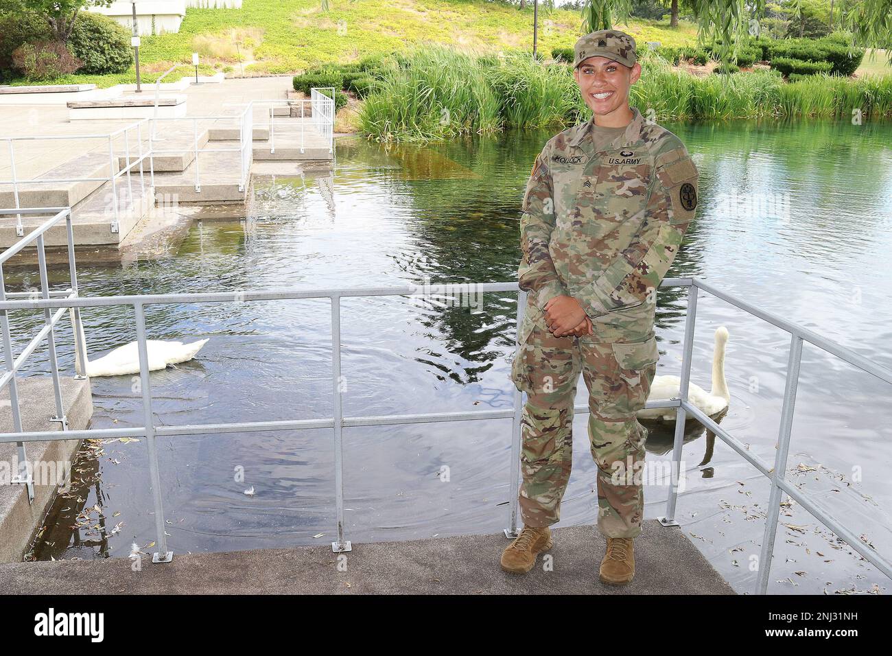 Sgt. Bridget Kollock, the aide to the command sergeant major of Madigan ...