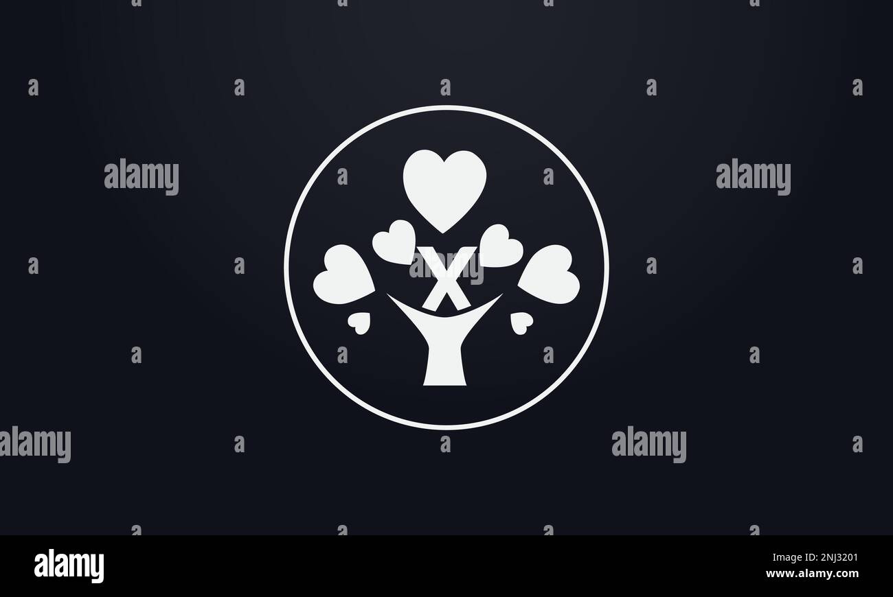 Love tree logo symbol and happiness sign icon Stock Vector Images - Alamy