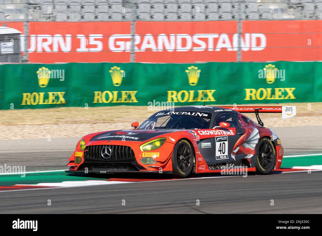 AUSTIN, TX - OCTOBER 21: Team Crowdstrike (40) racing out of turn 15 ...