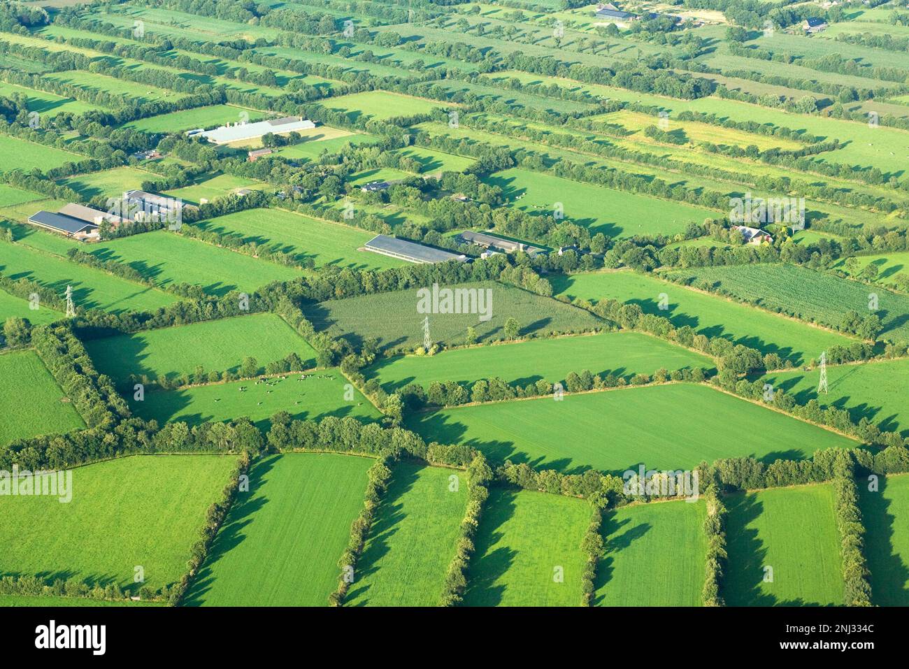 Luchtfoto van boerenland in Friesland; Aerial photo of rural aereas in ...