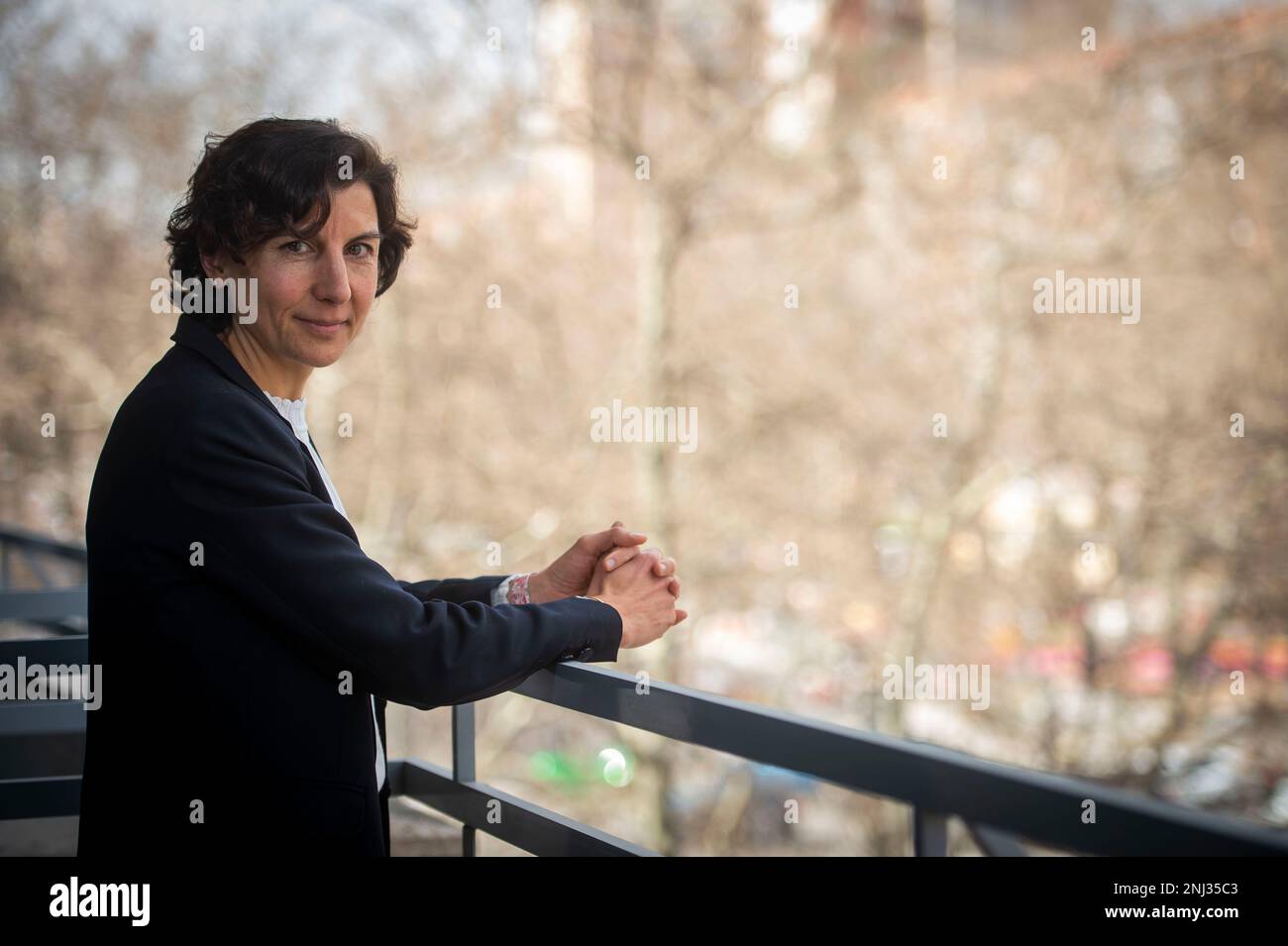 UNHCR representative in Spain, Sophie Muller, poses during an interview ...