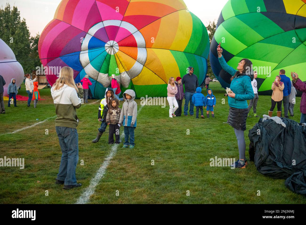 As balloons begin to inflate, cell phone and cameras came out at The ...