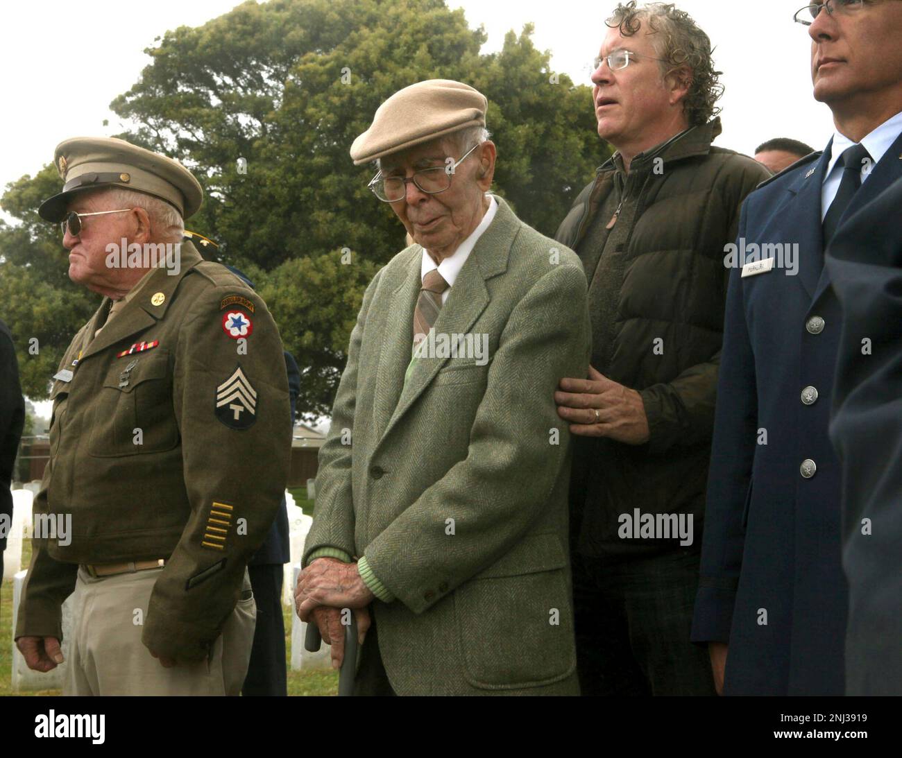 Peter R. Davidson (middle), 88 years old, was in the 309 medical corps ...