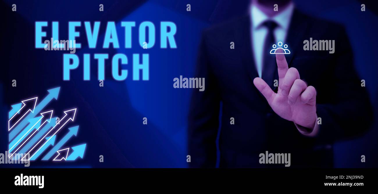 Inspiration showing sign Elevator Pitch. Business approach A persuasive ...