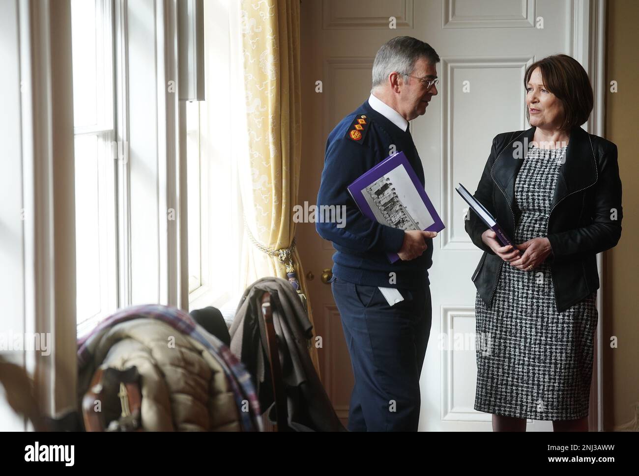 Garda Commissioner Drew Harris (left) and retired Garda commissioner ...