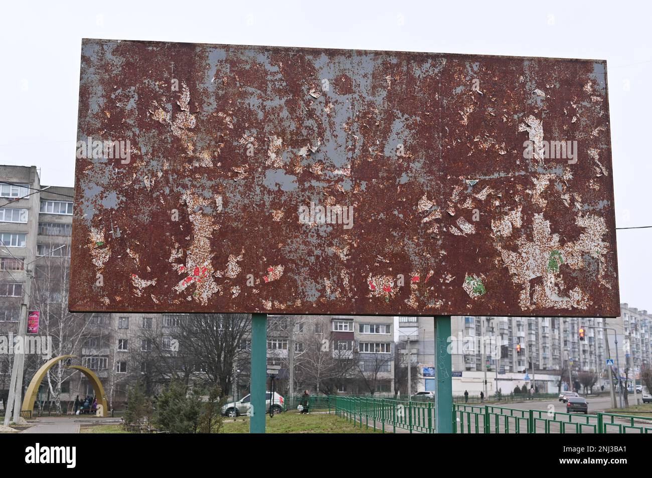 dirty emergency billboard blank for outdoor advertising poster. the ...