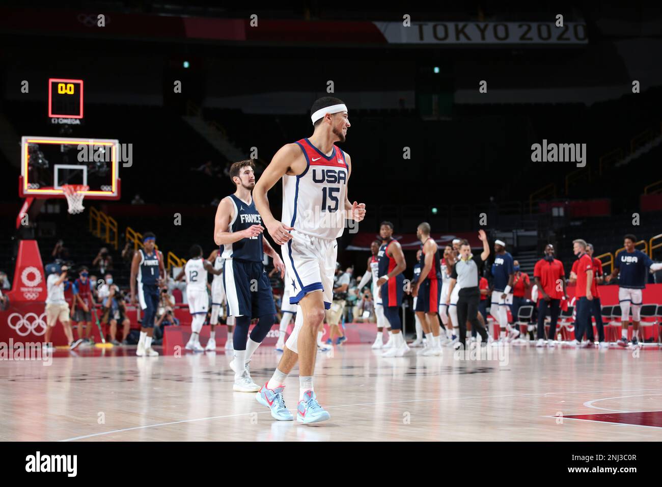 AUG 7, 2021: Devin Booker reacts as United States win the Men's ...