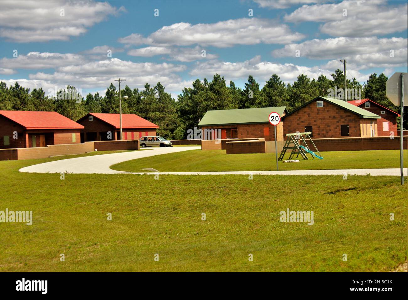 An exterior view of an area of the Fort McCoy Combined Arms Collective ...