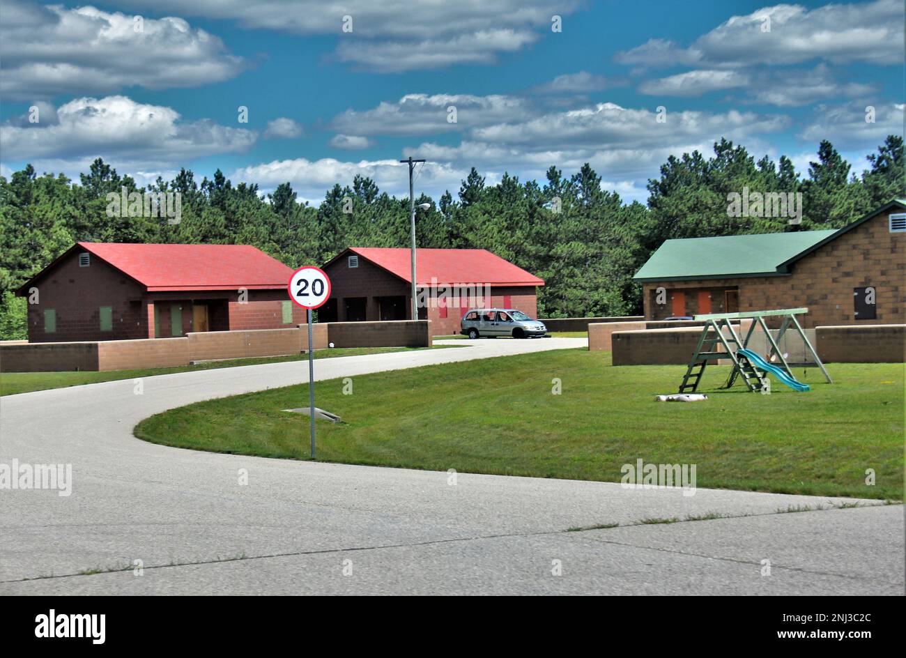 An exterior view of an area of the Fort McCoy Combined Arms Collective ...