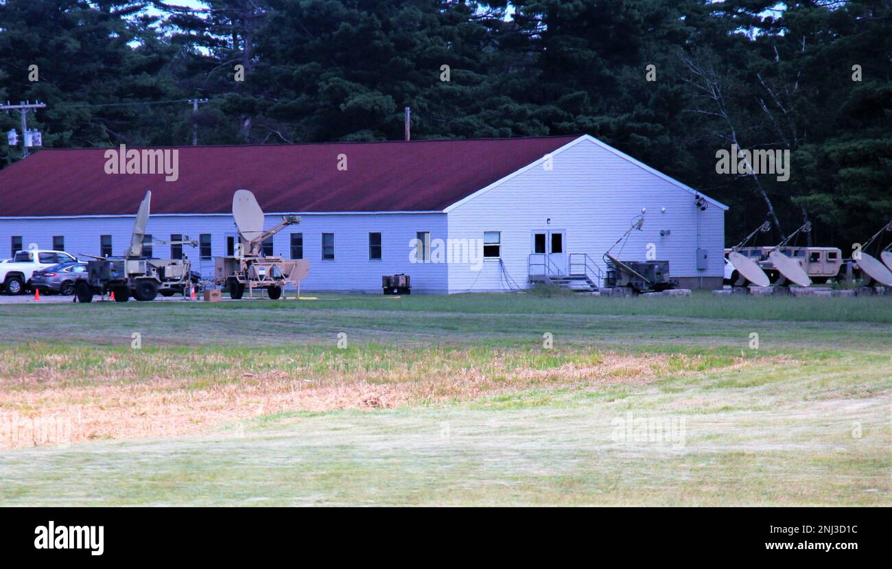 Army Signal Corps troops have an area of Fort McCoy, Wis., set up Aug ...